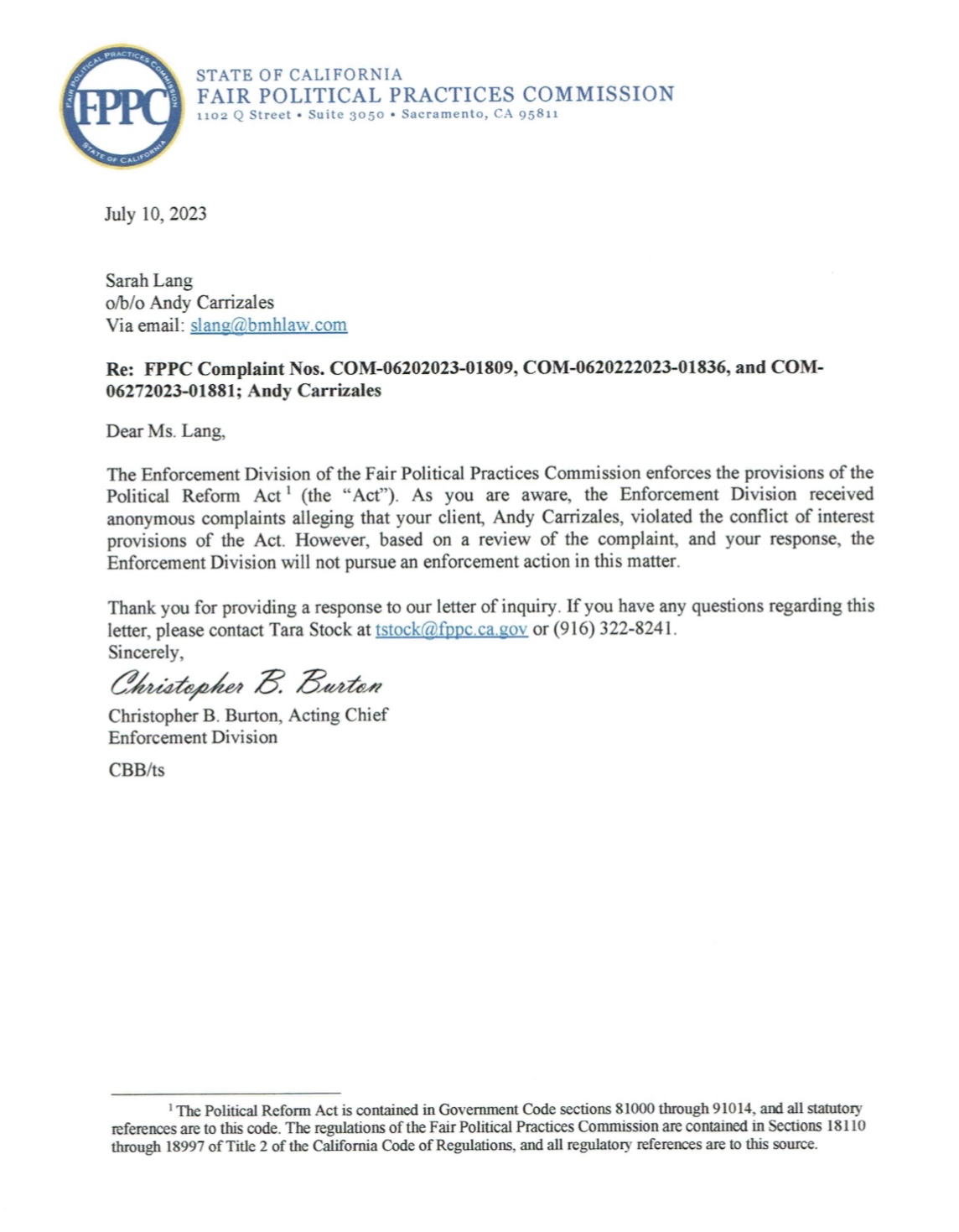 California FPPC Clears Rialto Councilmember Andy Carrizales from ...