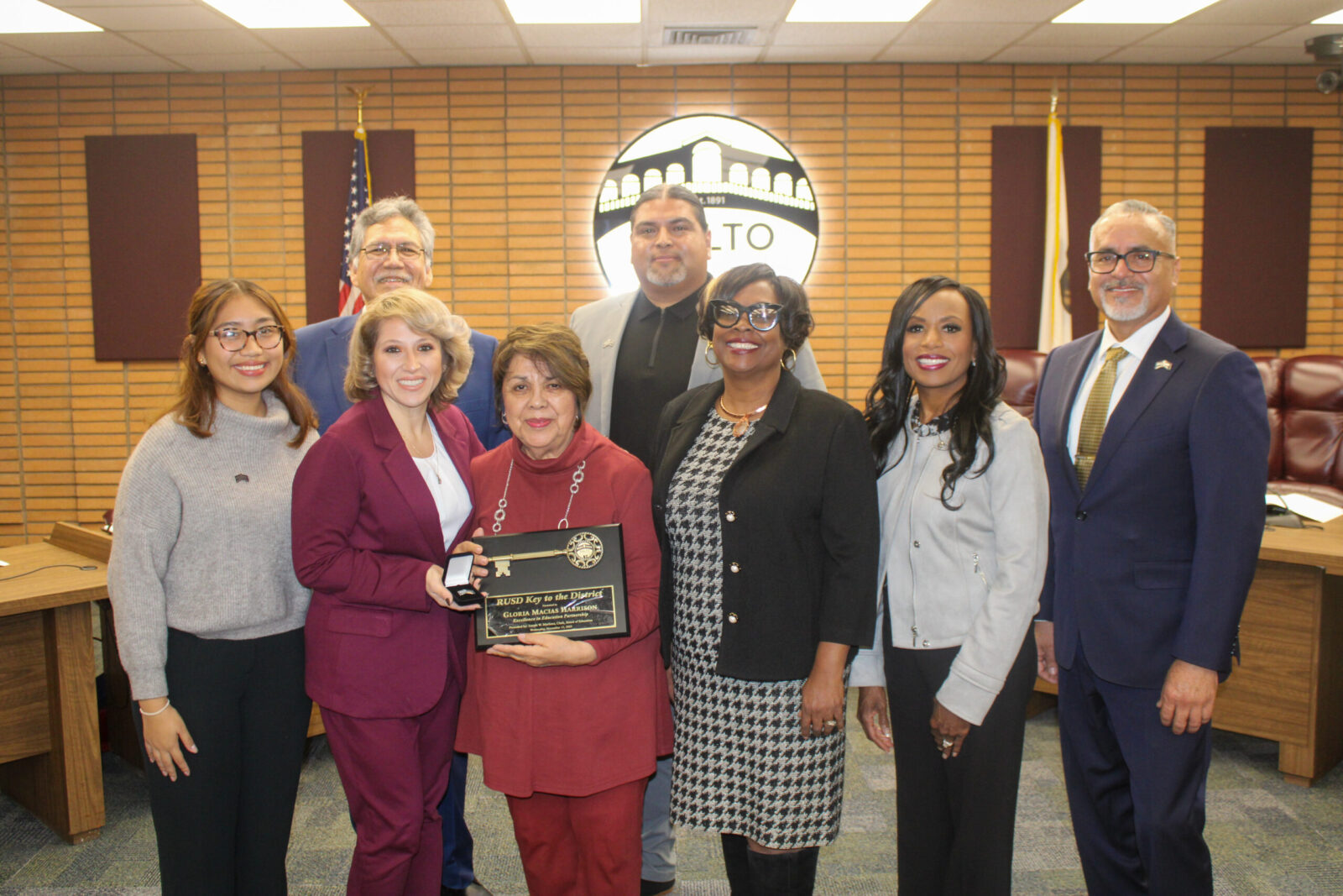 Gloria Macias Harrison Presented with Key to the Rialto Unified School ...