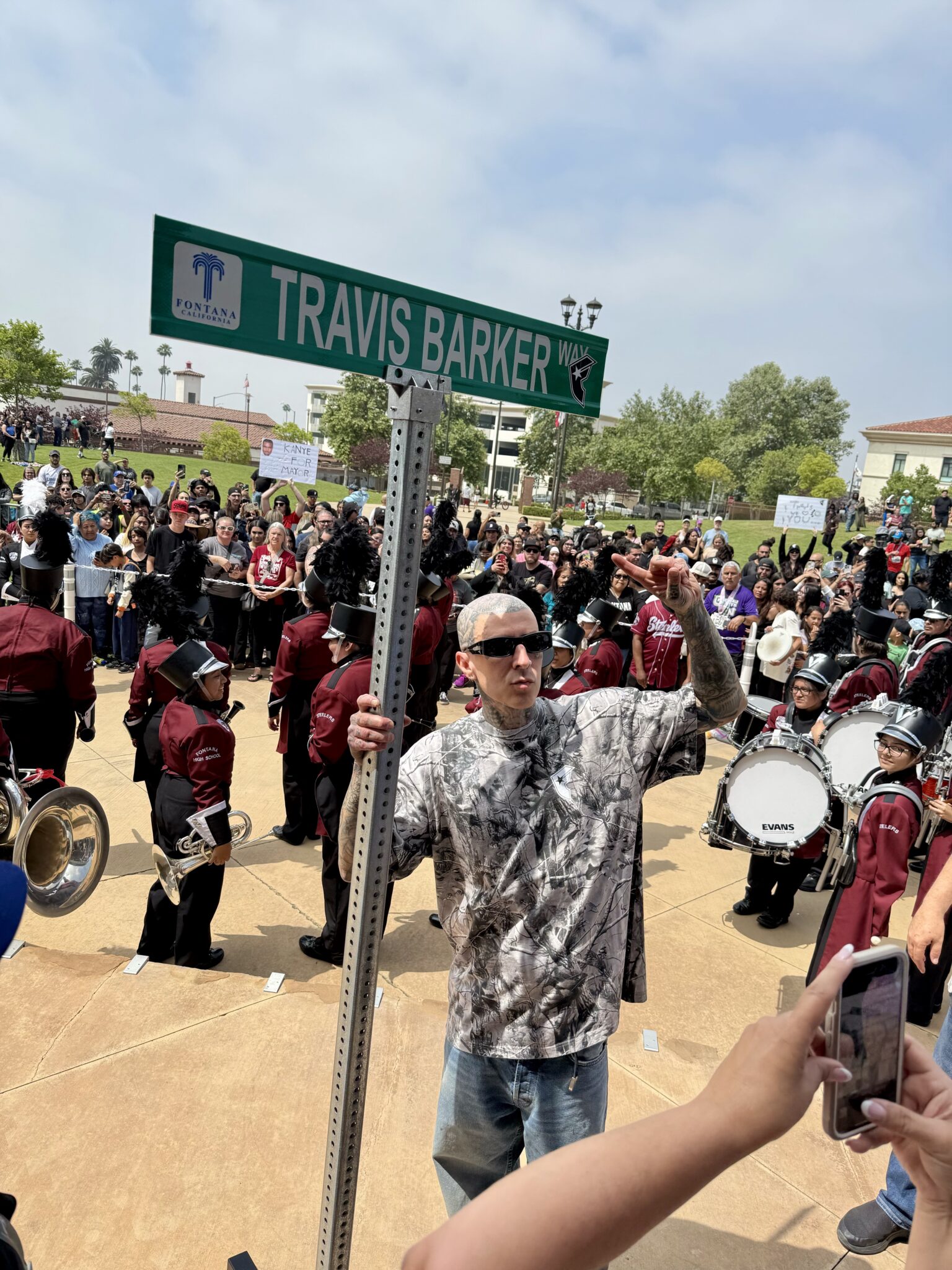 Travis Barker Drums With FoHi Band, Receives Key to City at Fontana ...