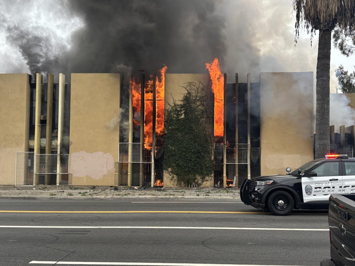 Fire Destroys Commercial Building Near Colton High School